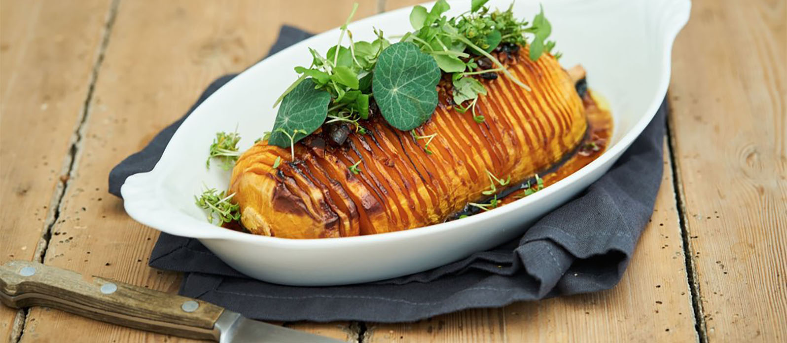 Hasselback-Butternut-pompoen | Recept | Kikkoman